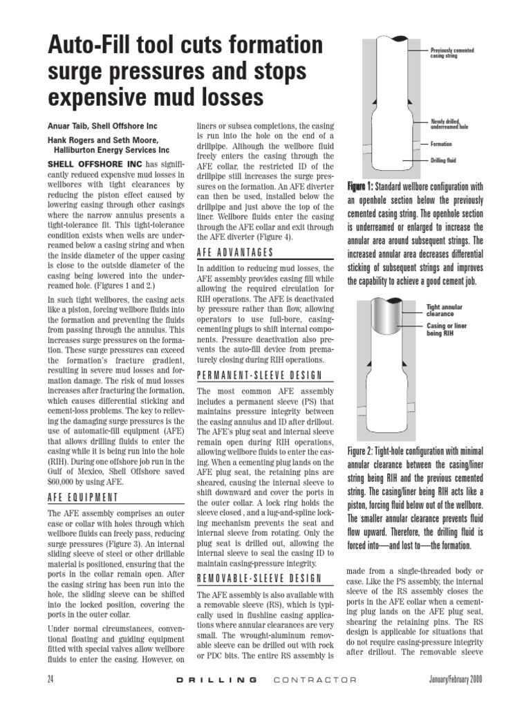 Auto Fill Float Casing Running | PDF | Casing (Borehole) | Mechanical ...