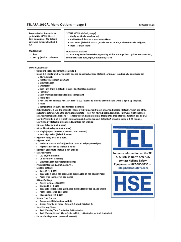 AFA 1000 Block Diagram 1.26 | PDF | Menu (Computing) | Relay