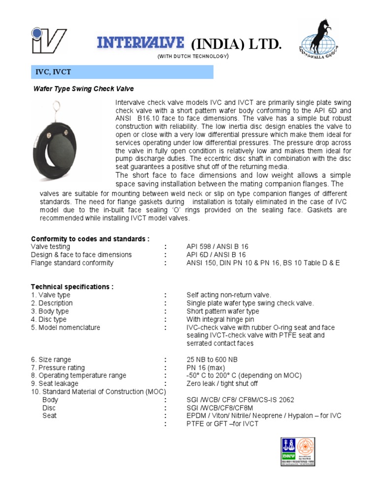NRV - Intervalve | PDF | Valve | Plumbing
