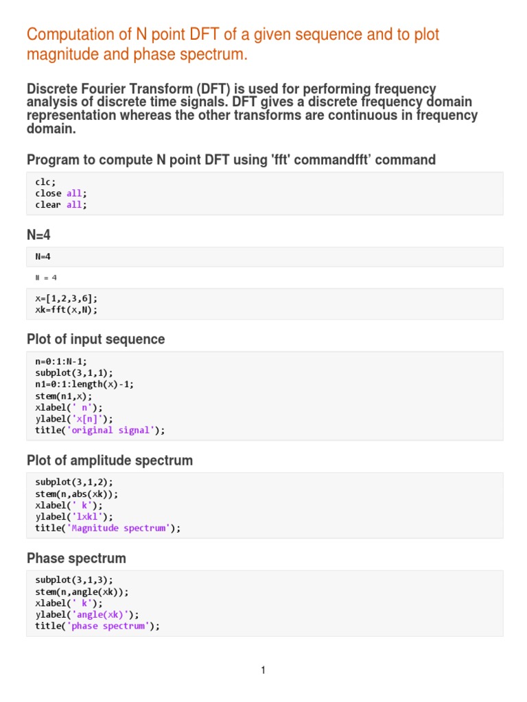 Lab p2 | PDF | Discrete Fourier Transform | Computational Science
