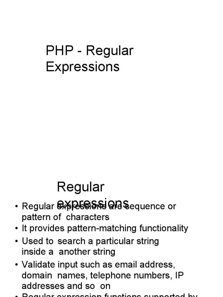 PHP - Regular Expressions | PDF | Regular Expression | Computer Data