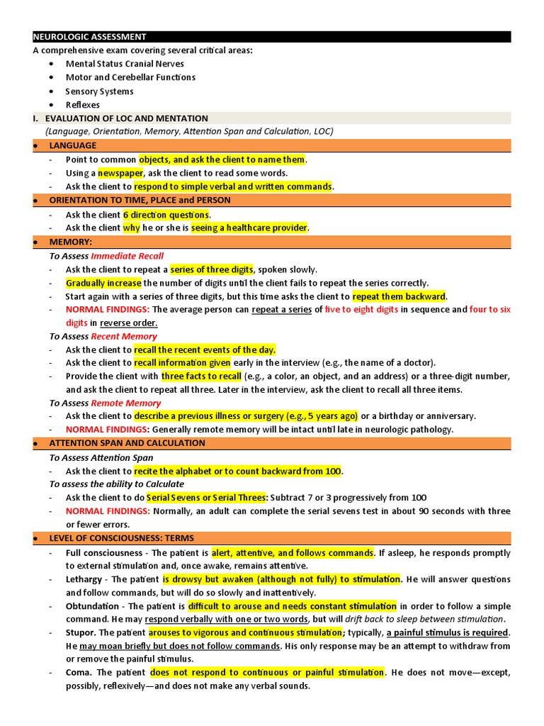 Language, Orientation, Memory, Attention Span and Calculation, LOC ...