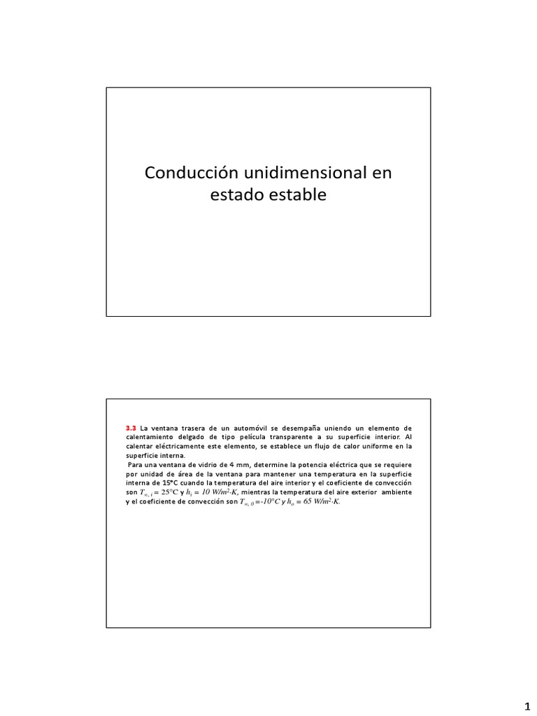 Conduccción unidimensional en estado estable | PDF | Conduccion termica | Convección