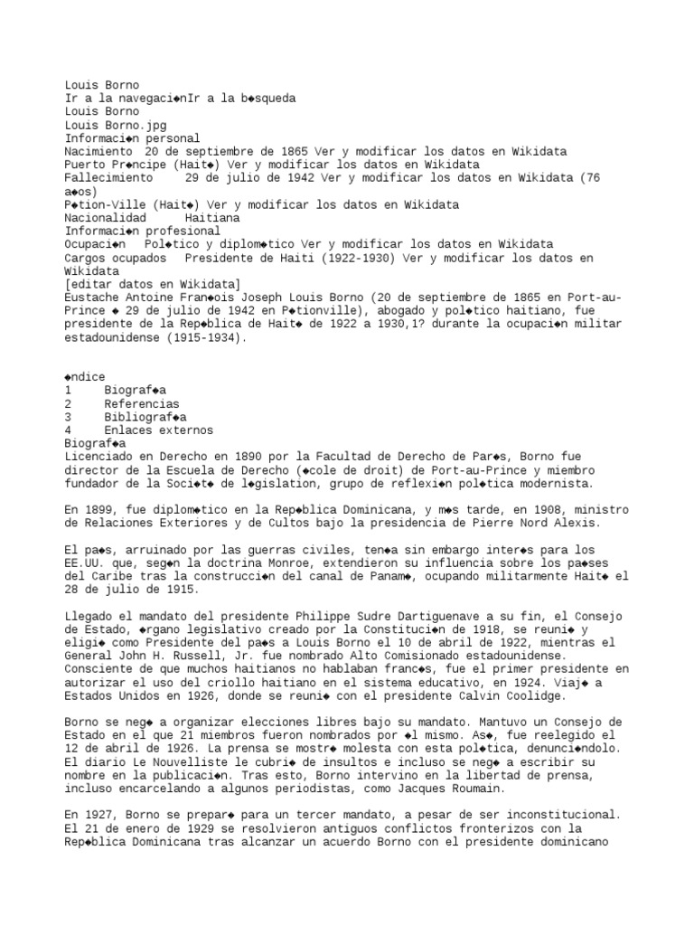 Luis Borno | PDF | Haití