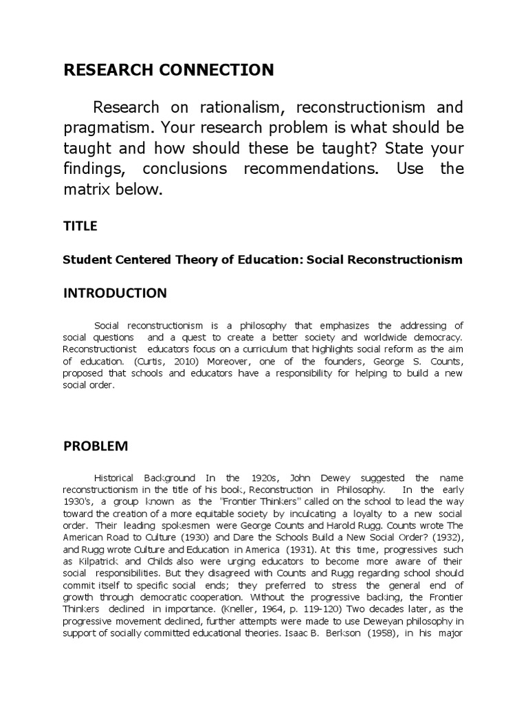 Tc3. Research Connection | PDF | Curriculum | Teachers