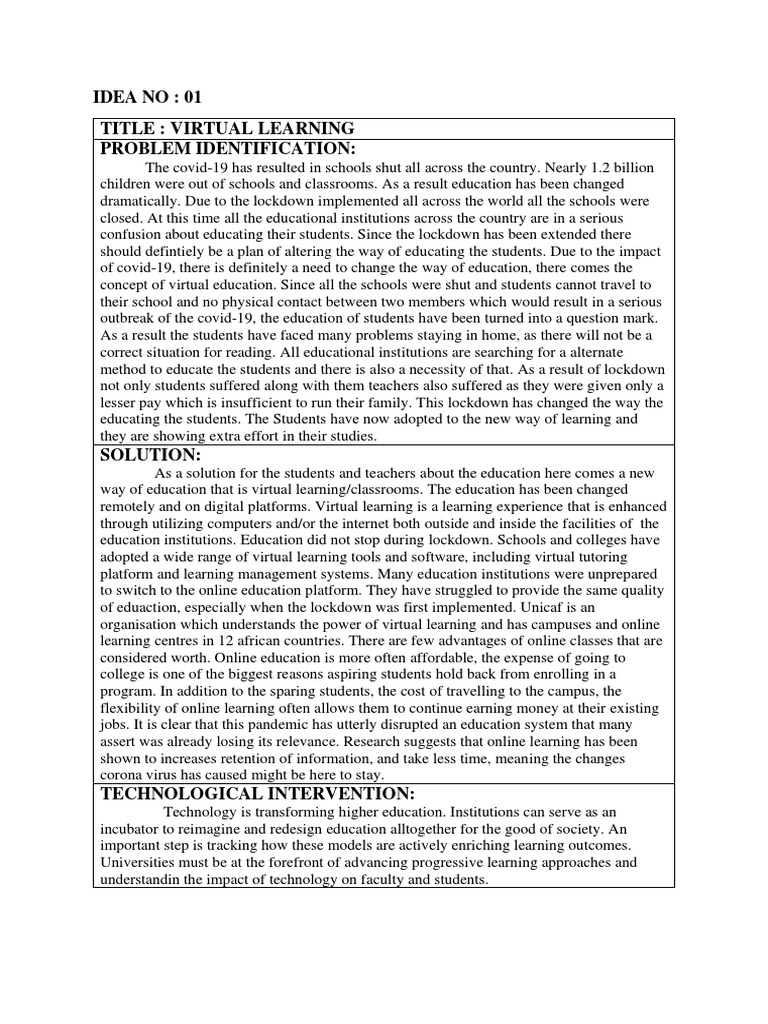 Innovative Ideas To Reduce Post Covid Difficulties | PDF | E Commerce ...