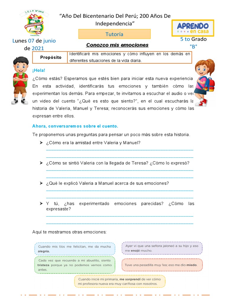 07.06.21. Conozco Mis Emociones | PDF | Las emociones