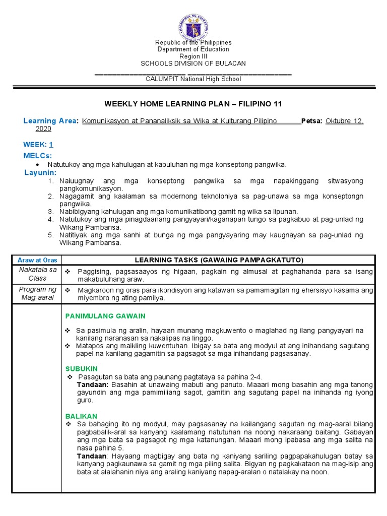 Week 1-WHLP Komunikasyon at Pananaliksik | PDF