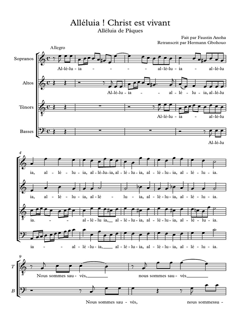 Faustin Anoha - Alléluia de Paques | PDF