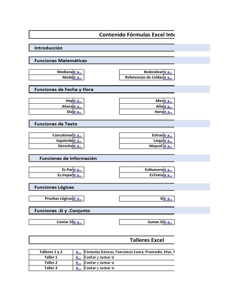 Guia de Formulas Excel Intermedio | PDF | Microsoft Excel | Caso de carta