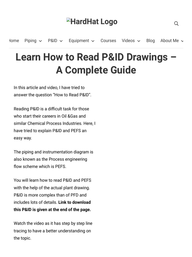 Learn How To Read P&ID Drawings - A Complete Guide | PDF | Pump | Valve