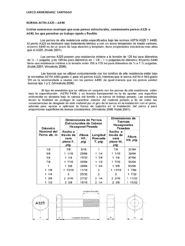 Norma Astm A325 A490 | PDF