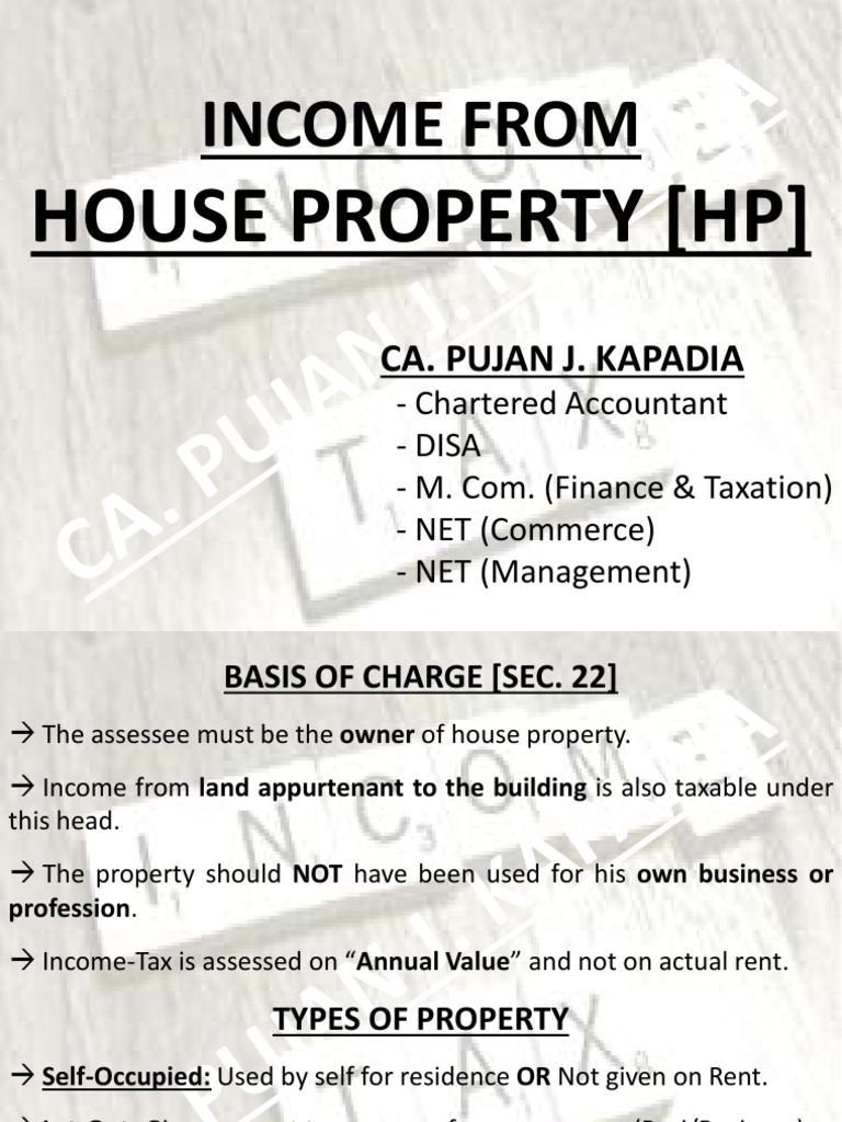 Income from House Property Explained | PDF | Leasehold Estate | Loans