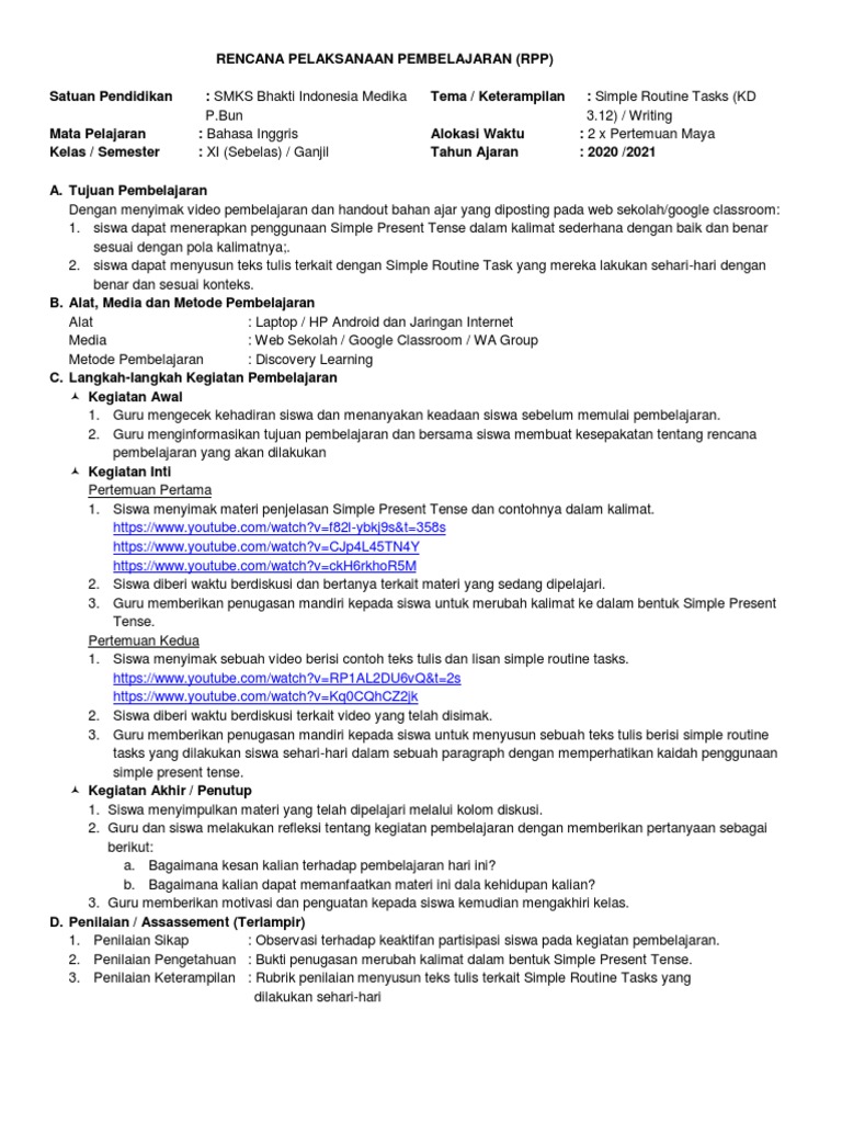 Simple Routine Tasks | PDF