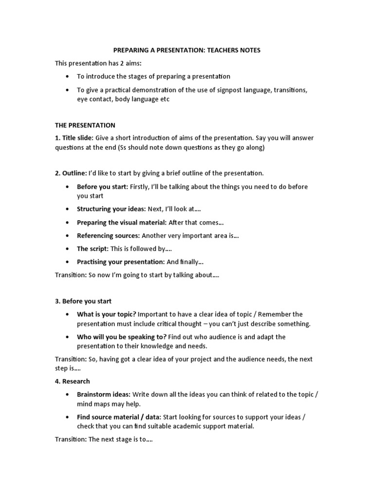 W4 - Preparing A Presentation PPT Script | PDF | Cognition | Communication