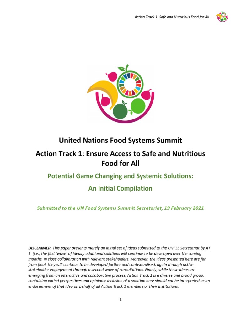 Game-Changing Solutions to Ensure Access to Safe and Nutritious Food ...