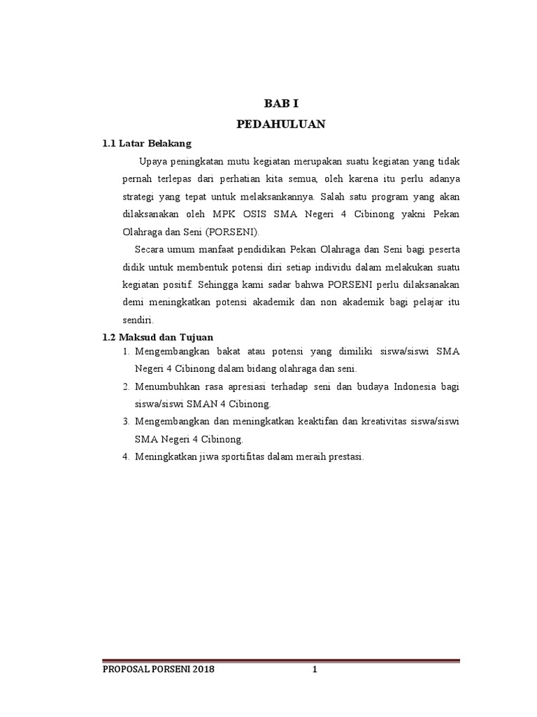 PROPOSAL Porseni 2018 | PDF