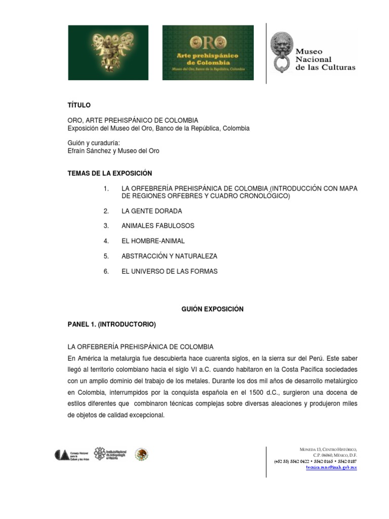 Guion Museo de Oro Colombia | PDF | Colombia | México