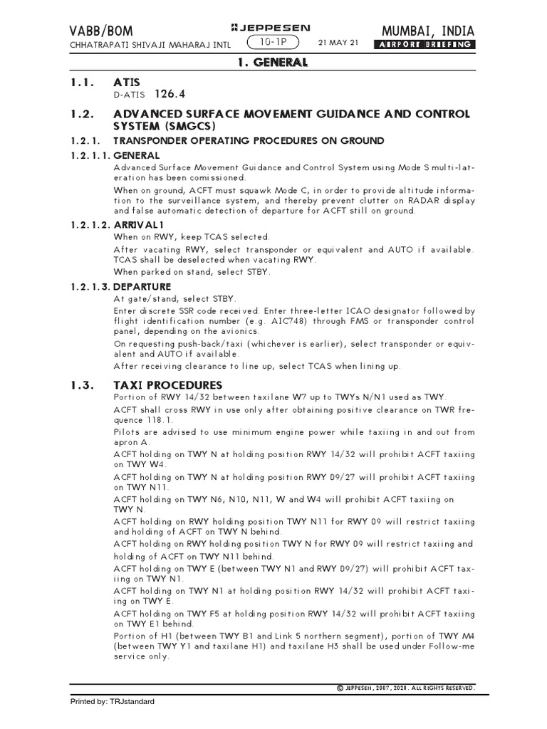 1.1. ATIS 1.2. Advanced Surface Movement Guidance and Control System ...