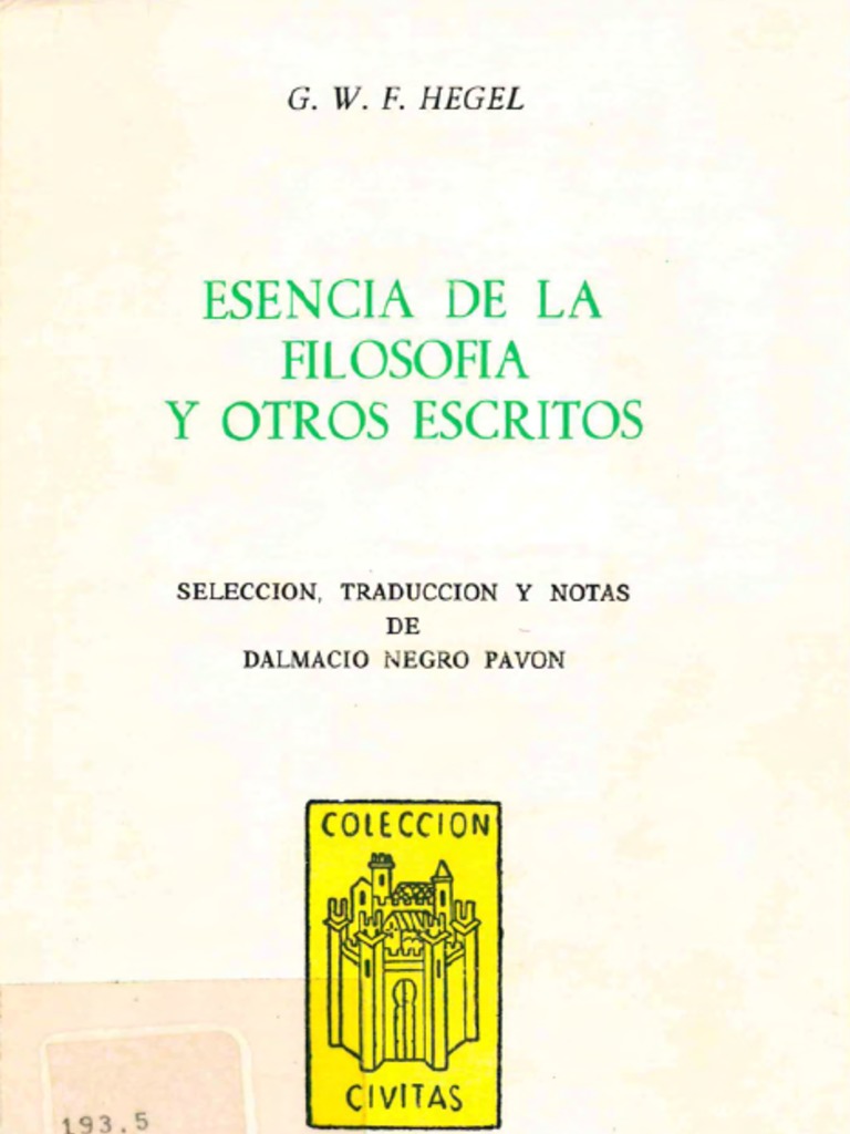 Hegel - Esencia de La Filosofía | PDF