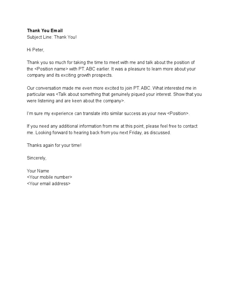 Template - Thank You & Follow-Up Email | PDF