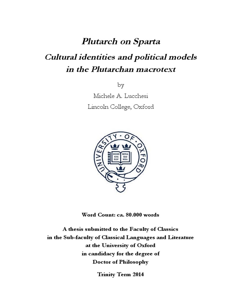 Plutarchus On Sparta | PDF | Biography | Plutarch