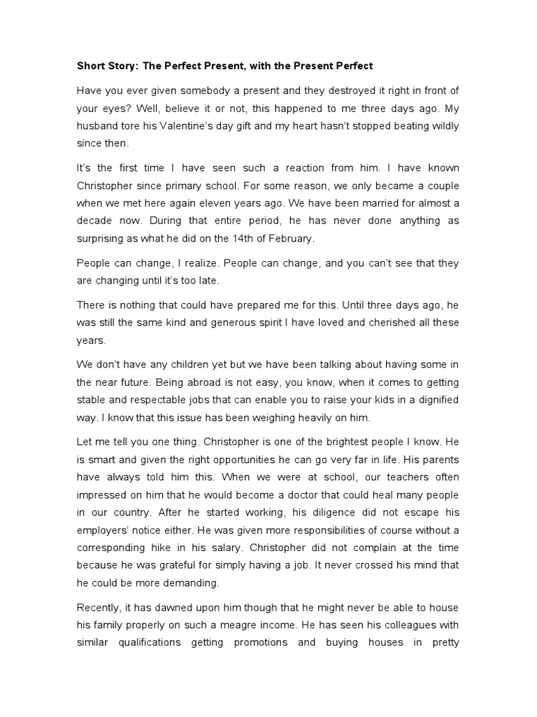 Short Story PRESENT PERFECT | PDF