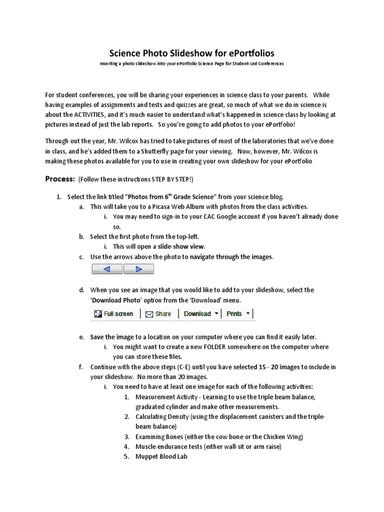 Science Photo Slideshow For Eportfolios: Process | Download Free PDF ...