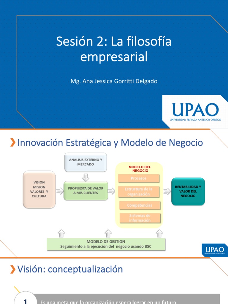 Filosofía Empresarial: Misión y Visión | PDF | Modelo de negocio ...