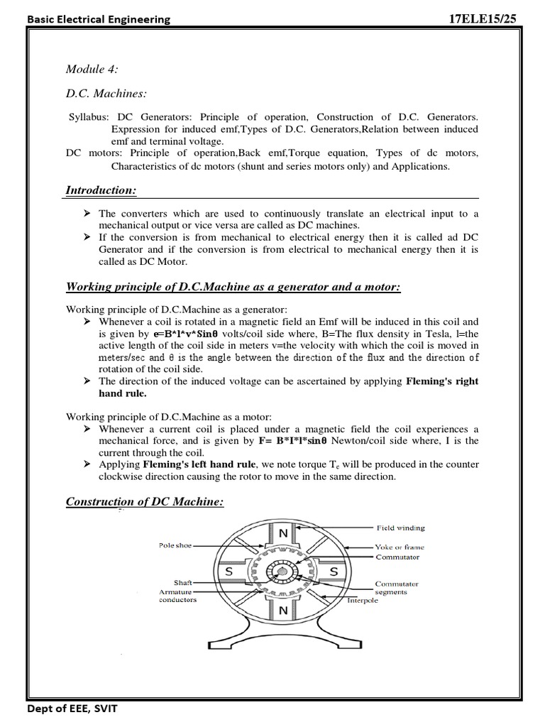 BRP Bee Module 4 | PDF | Electric Motor | Electromagnetic Induction