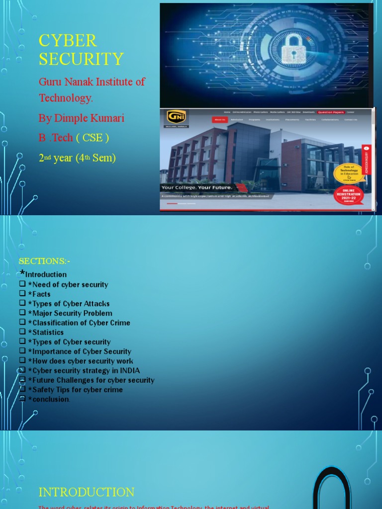 Cyber Security: Guru Nanak Institute of Technology. by Dimple Kumari B ...