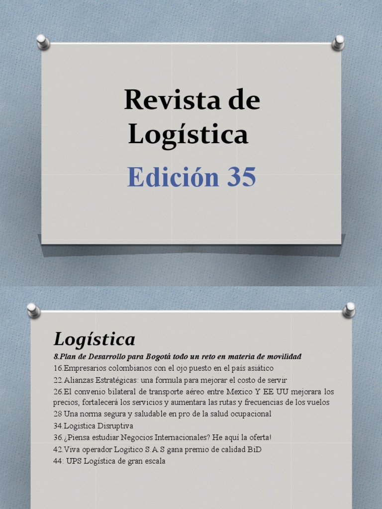 Revista de Logística Edición 35: Perspectivas y Tendencias en la Cadena ...