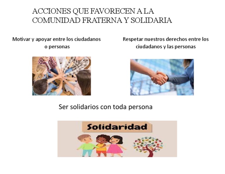 Acciones Que Favorecen A La Comunidad Fraterna y Solidaria | PDF