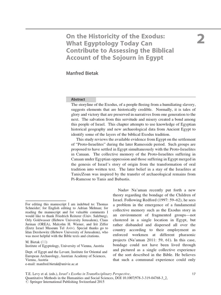Assessing Exodus Historicity via Egyptology | PDF | The Exodus | Canaan