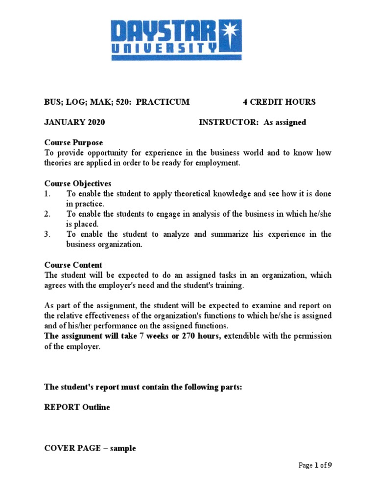 Practicum Report Guidelines | PDF | Books | Textbook