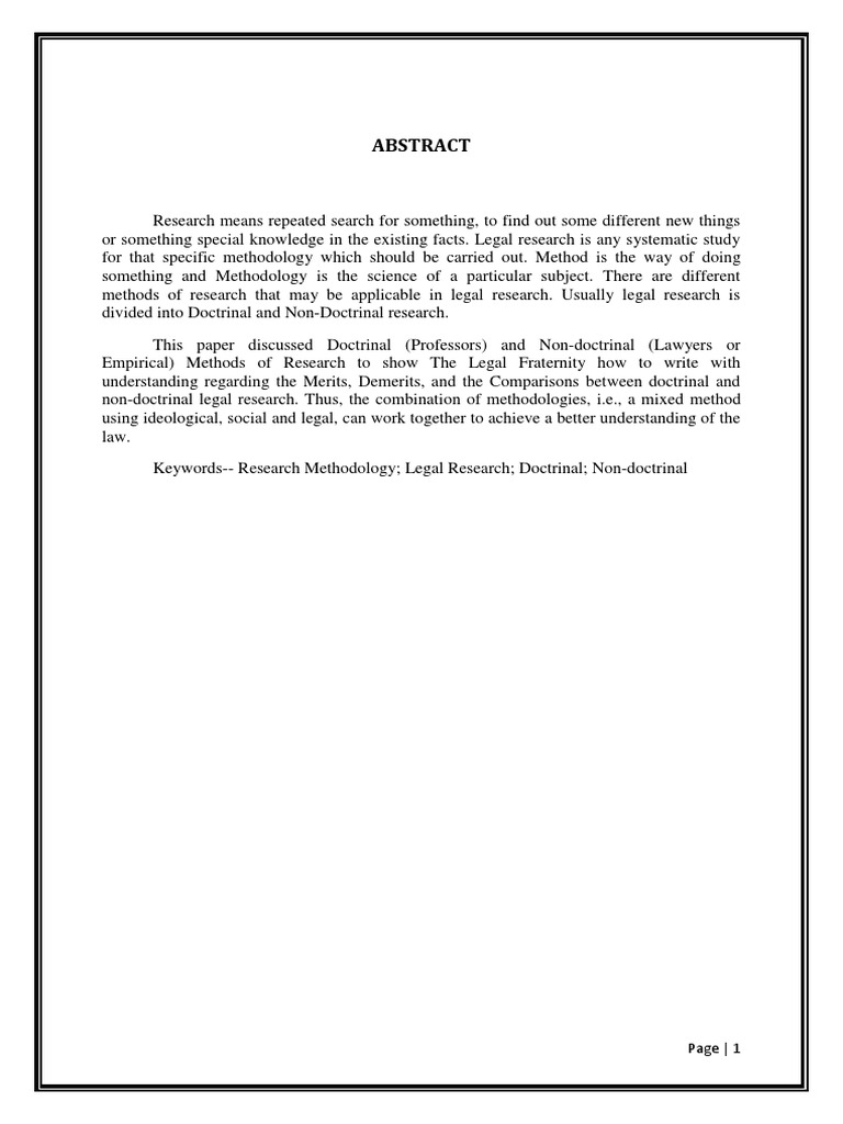 4 Final..Doctrinal and Non-Doctrinal Legal Research | PDF | Precedent ...
