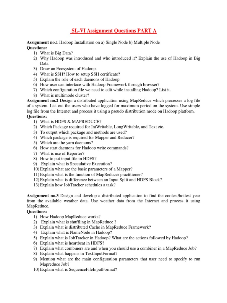 SL-VI Assignment | PDF | Apache Hadoop | Computer Science