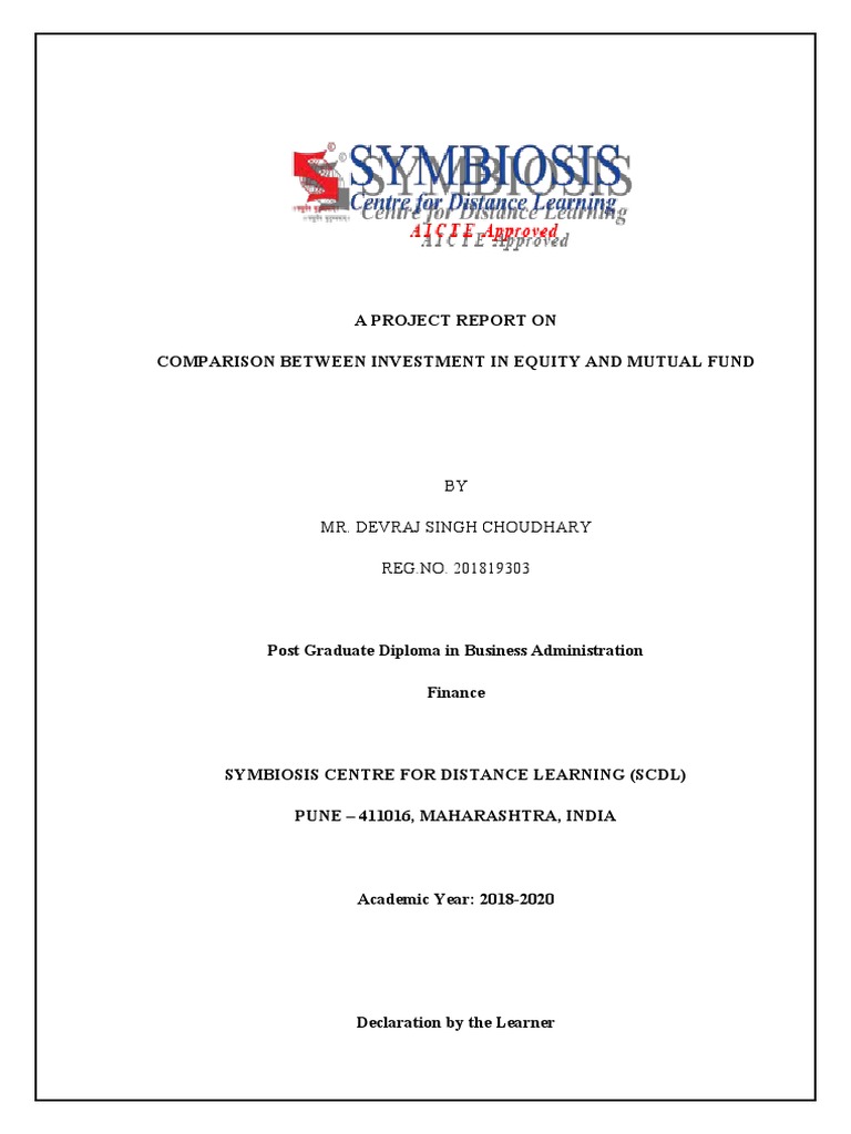 Project Report SCDL Final | Download Free PDF | Beta (Finance) | Sharpe ...