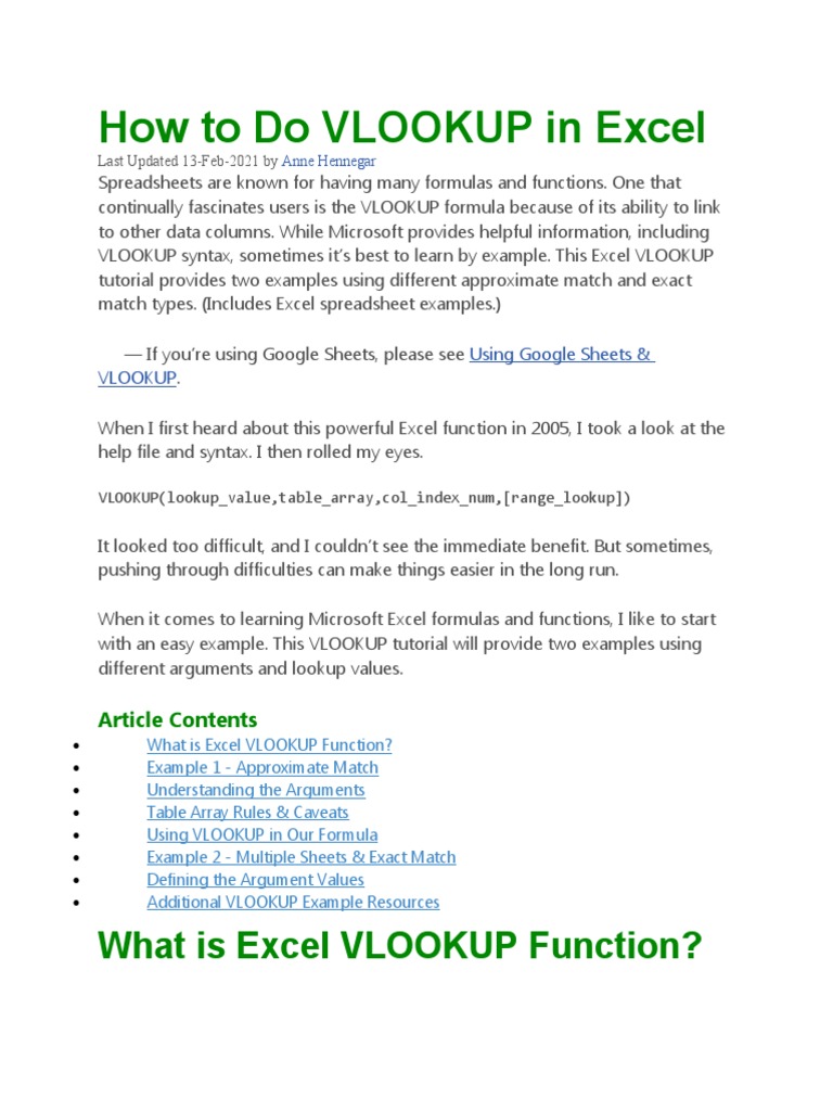 How To Do VLOOKUP in Excel | PDF | Microsoft Excel | Spreadsheet