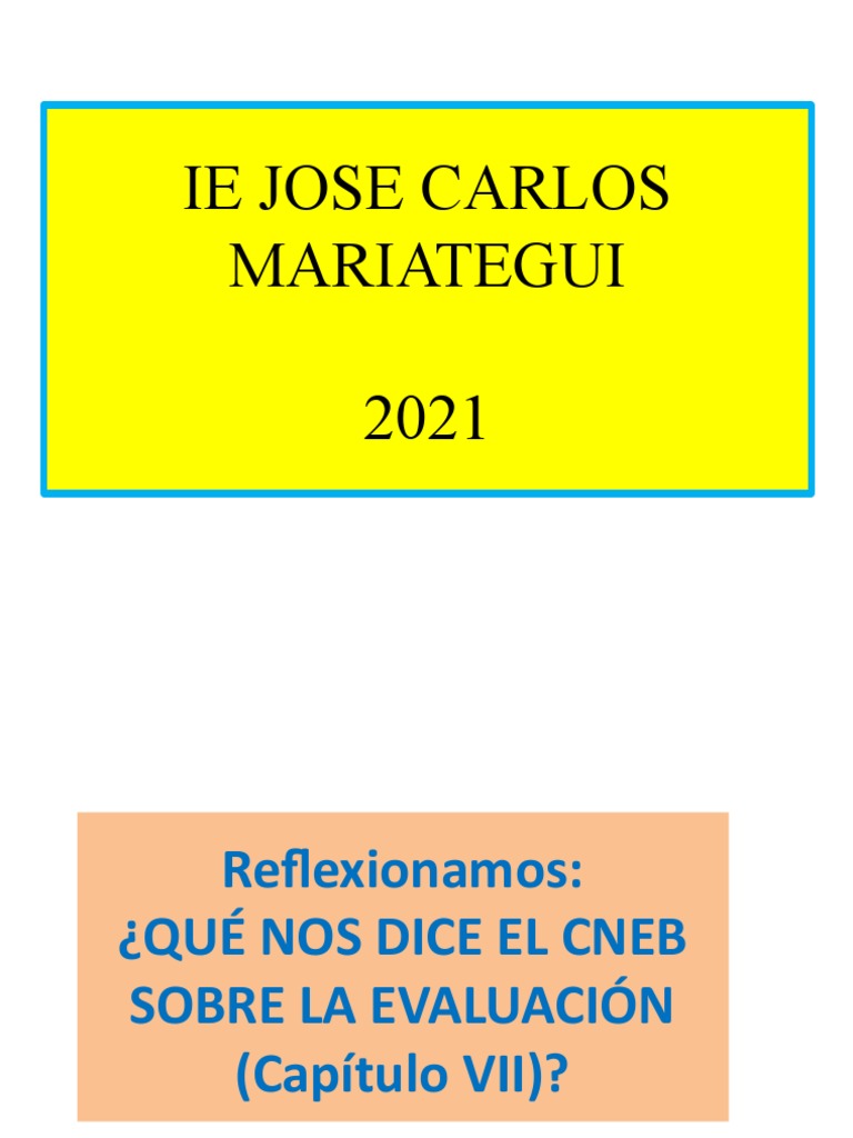 Qué Nos Dice El Cneb Sobre La Evaluación | PDF | Evaluación | Aprendizaje