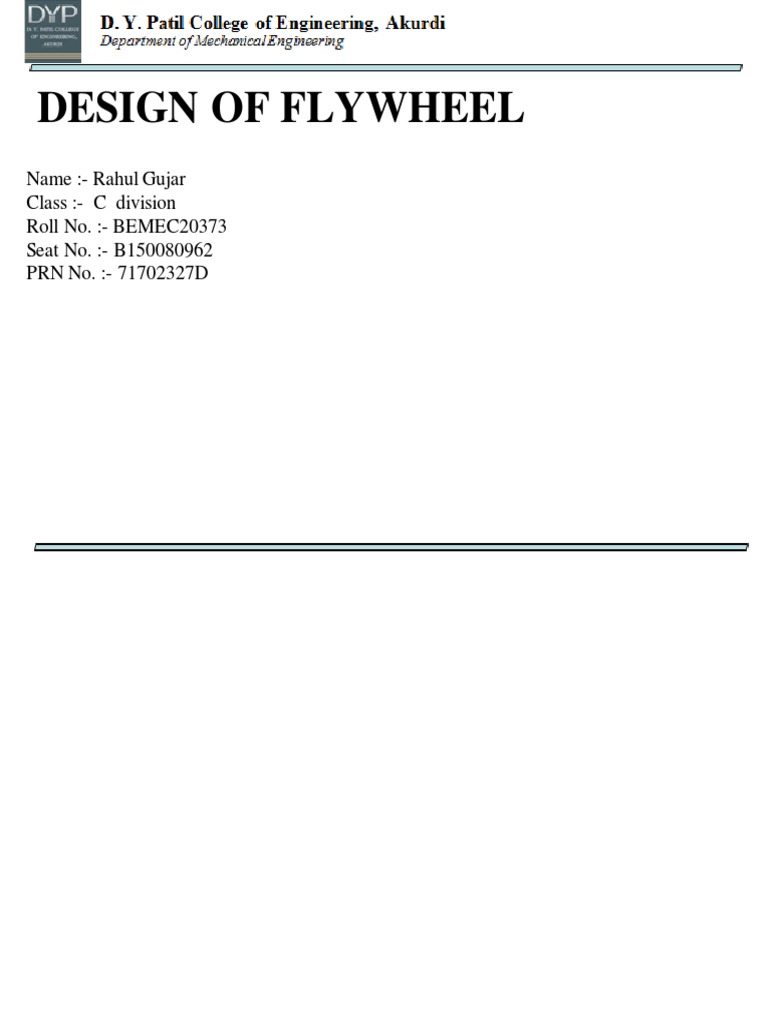 Design of Flywheel | PDF | Mechanics | Nature