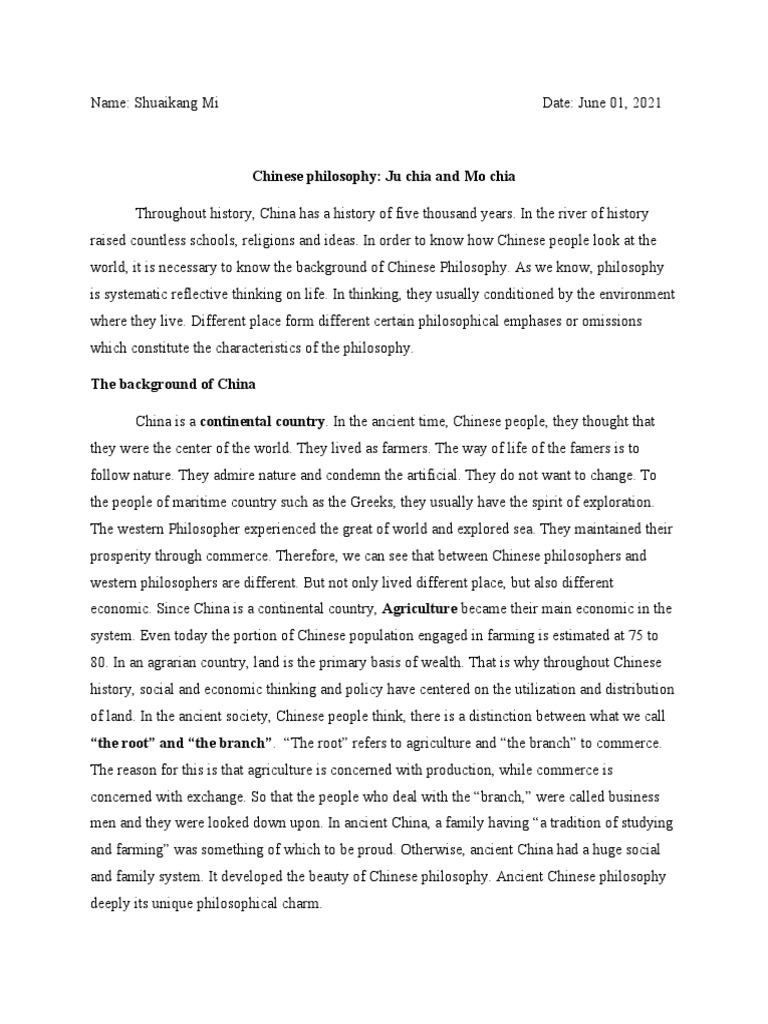 Understanding Chinese Philosophy: Ju Chia & Mo Chia | PDF ...