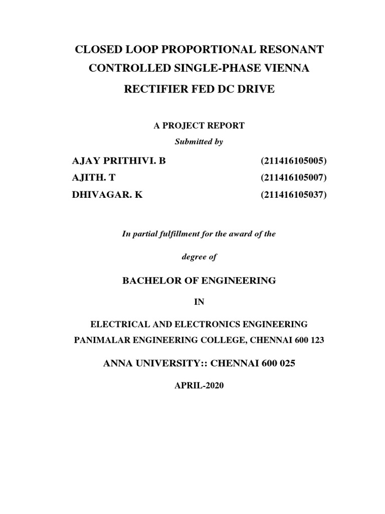 Closed Loop Fed DC Drive | PDF | Rectifier | Control Theory