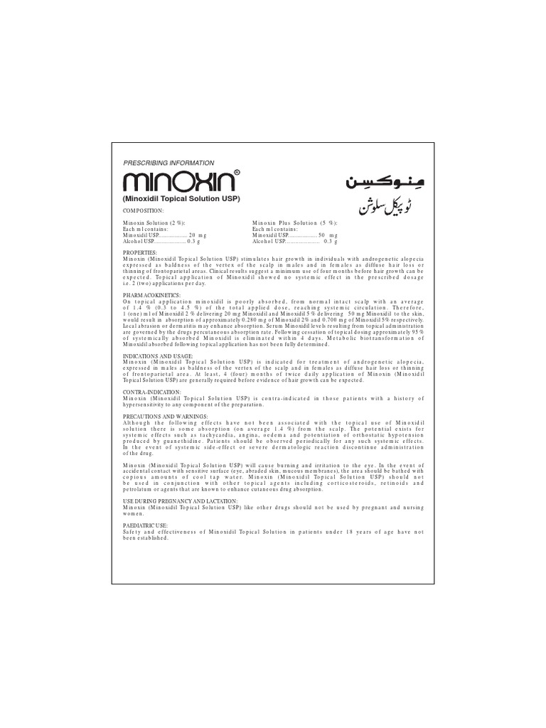 (Minoxidil Topical Solution USP) : Prescribing Information | PDF | Hair ...