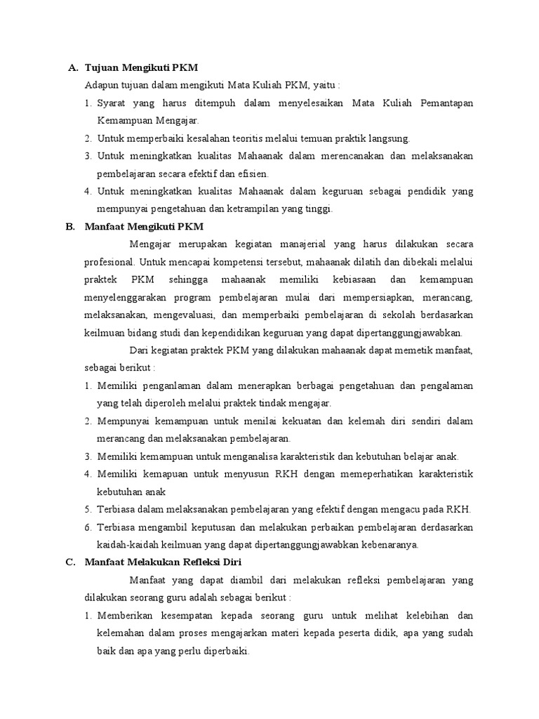 A. Tujuan Mengikuti PKM | PDF | Karier & Perkembangan | Bisnis