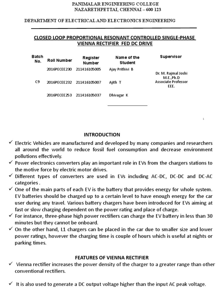 Closed Loop Proportional Resonant Controlled Single-Phase Vienna ...