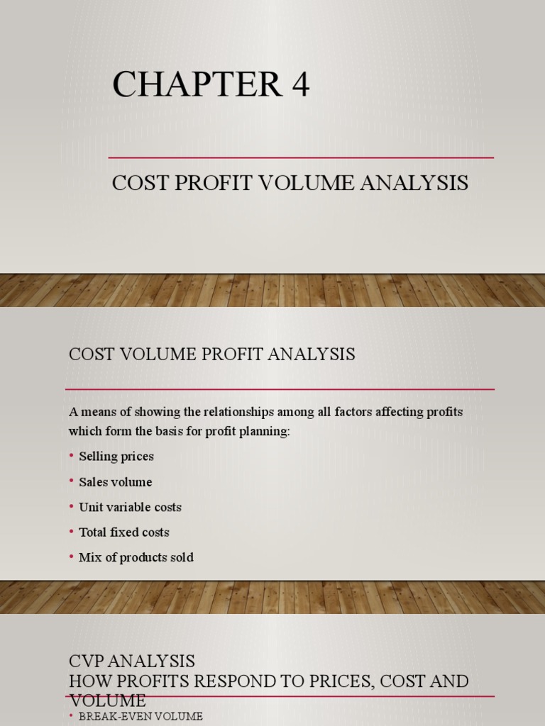 Cost Profit Volume Analysis | PDF | Financial Accounting | Market ...