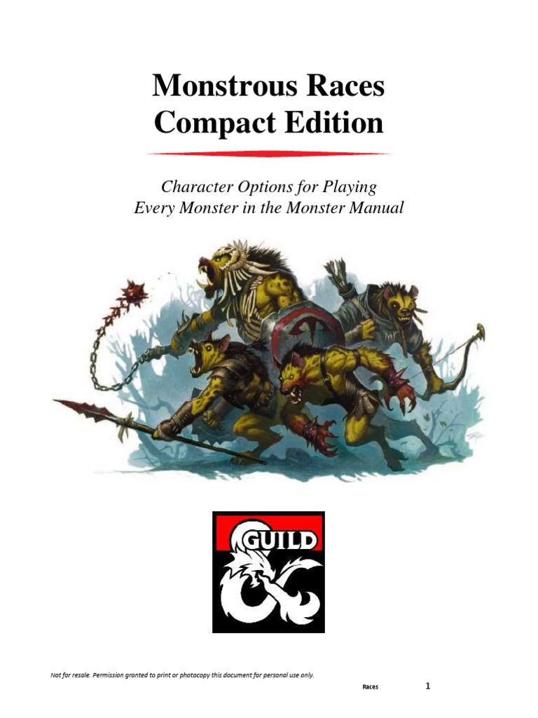 Monstrous Races DND 5e | PDF | Wizards Of The Coast | Werewolves