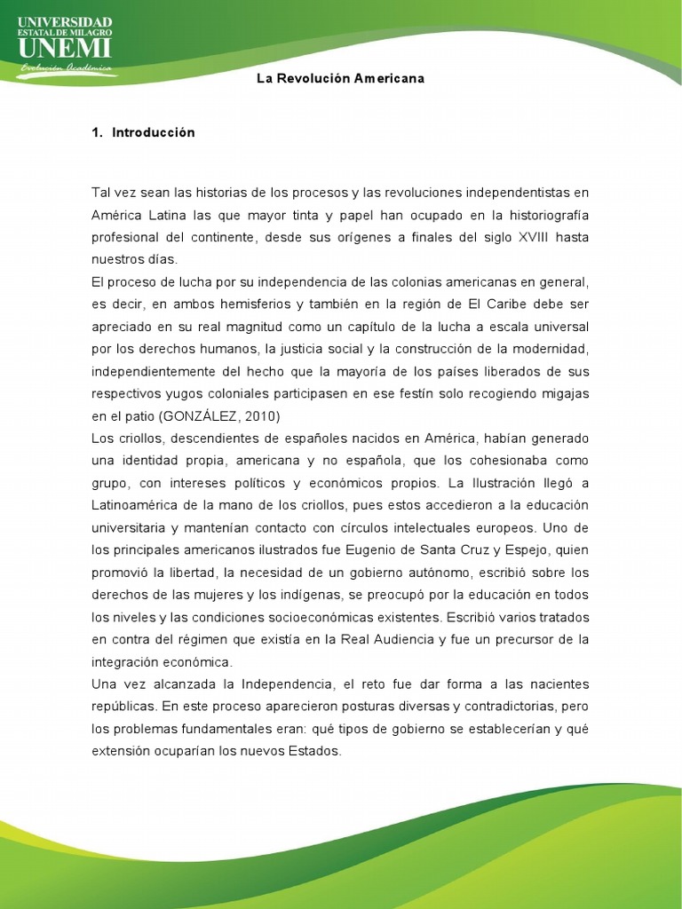 La Revolución Americana-1 | PDF | Historia