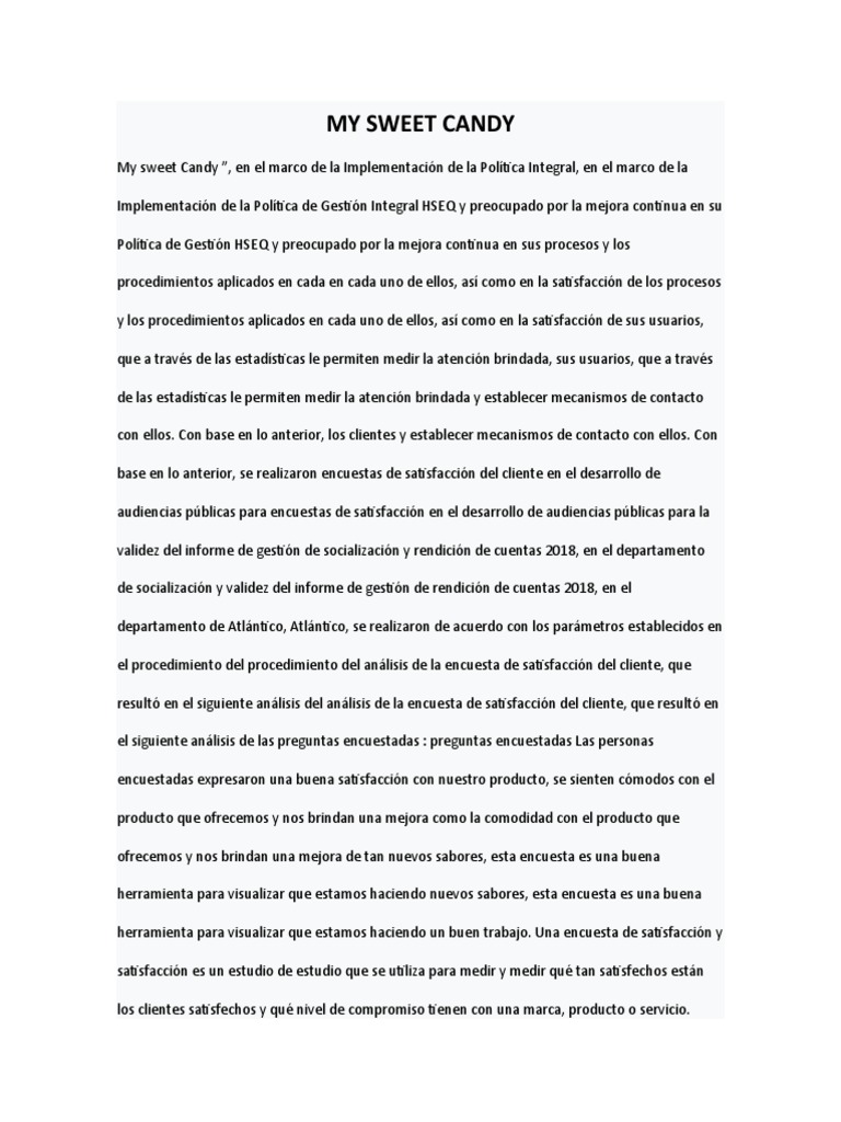 My Sweet Candy | PDF | Cliente | Business